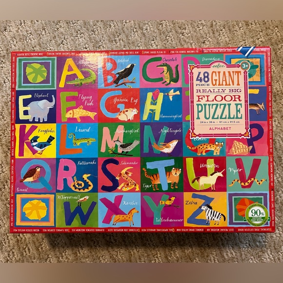 Eeboo | Toys | Abc Alphabet Giant Really Big Floor Puzzle | Poshmark